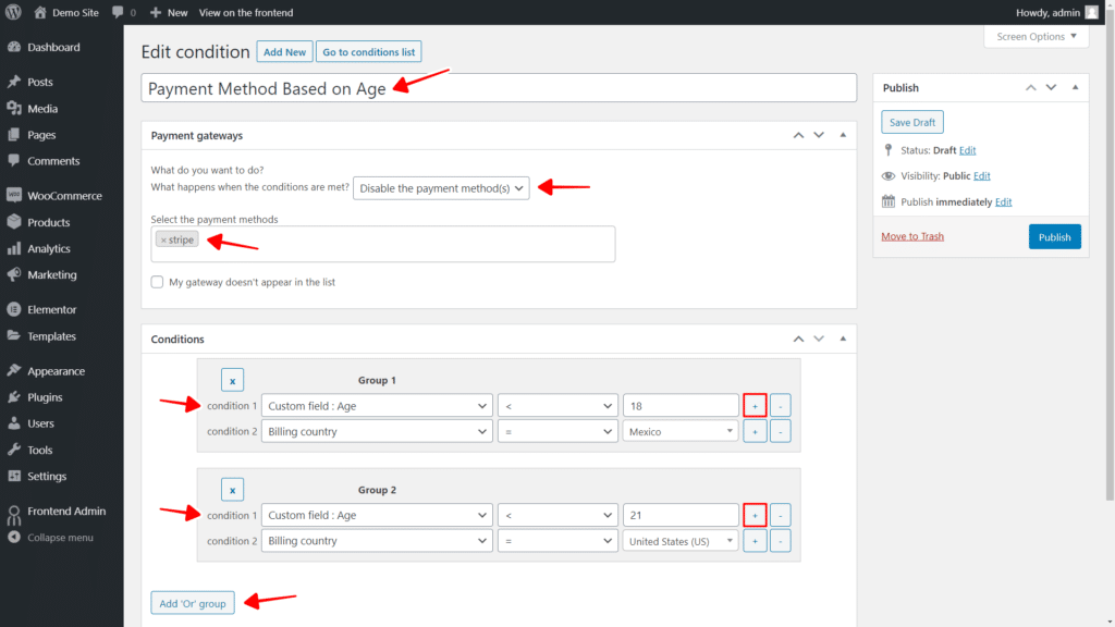 WooCommerce - Disable Payment Gateways by Customer Age