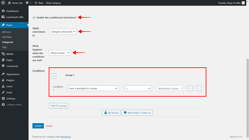 LearnDash: Restrict Posts & Pages for Students Enrolled in Course