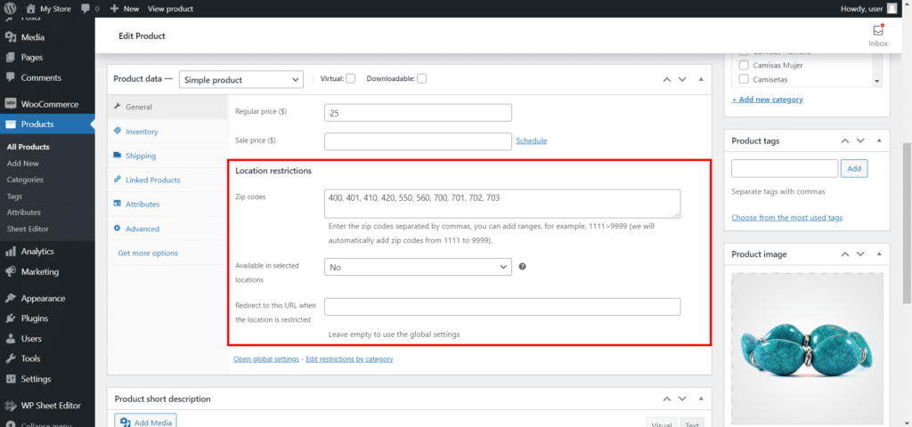 Woocommerce How To Restrict Products By Zip Code
