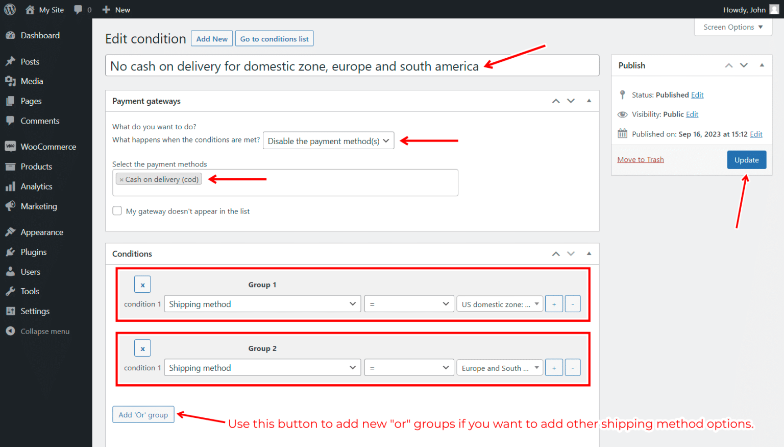Disable WooCommerce Payment Gateways by Shipping Method
